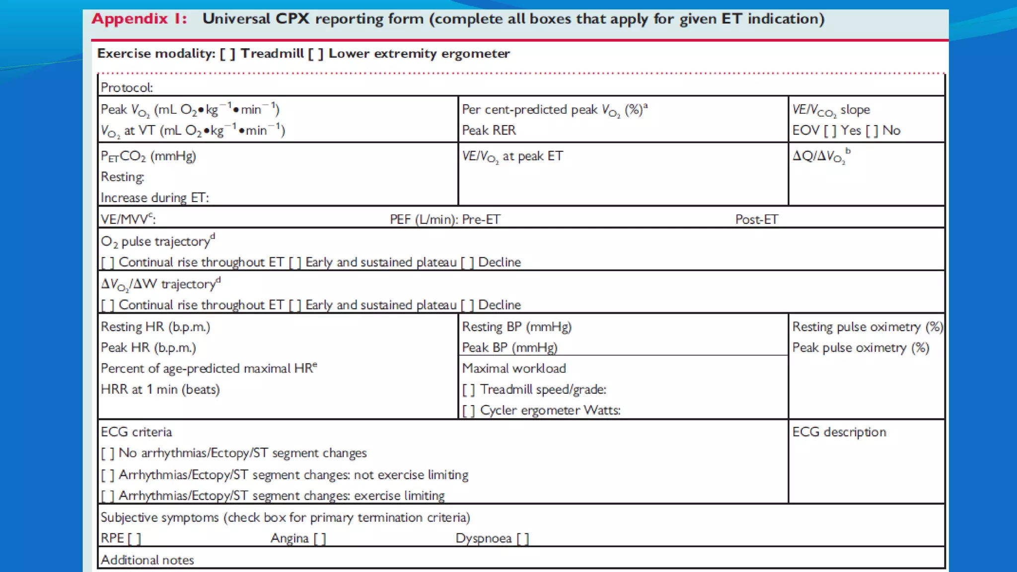 Cardiopulmonary exercise testing | PPT
