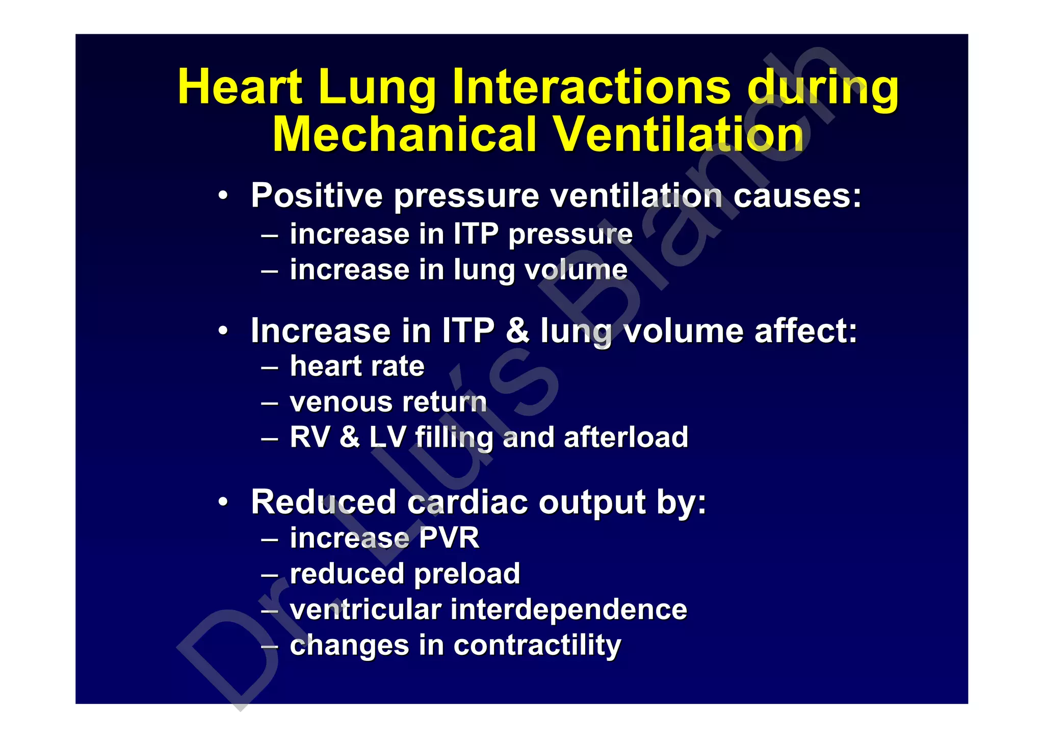 Cardio pulmonary interactions during Mechanical Ventilation | PDF