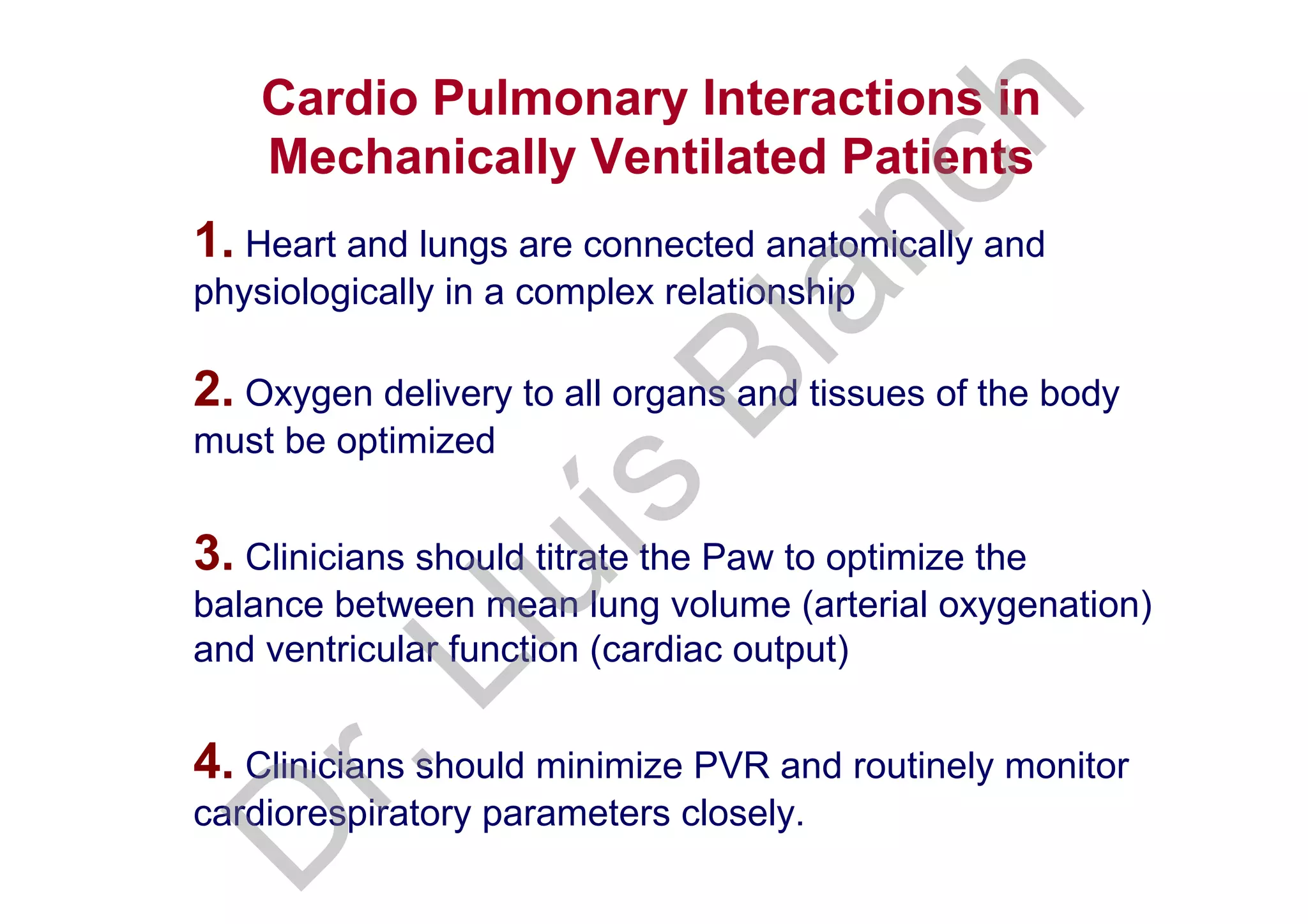 Cardio pulmonary interactions during Mechanical Ventilation | PDF