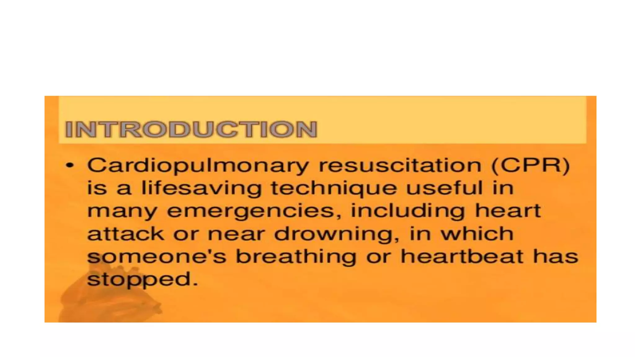 Cardiopulmonary resucitation | PPT | Free Download