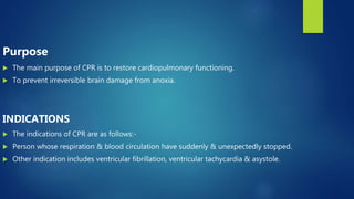 Cardiopulmonary resuscitation | PPTX | First Aid | Injuries