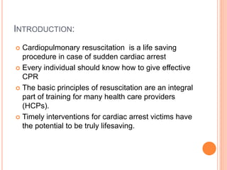 Cardiopulmonary resuscitation | PPTX | First Aid | Injuries