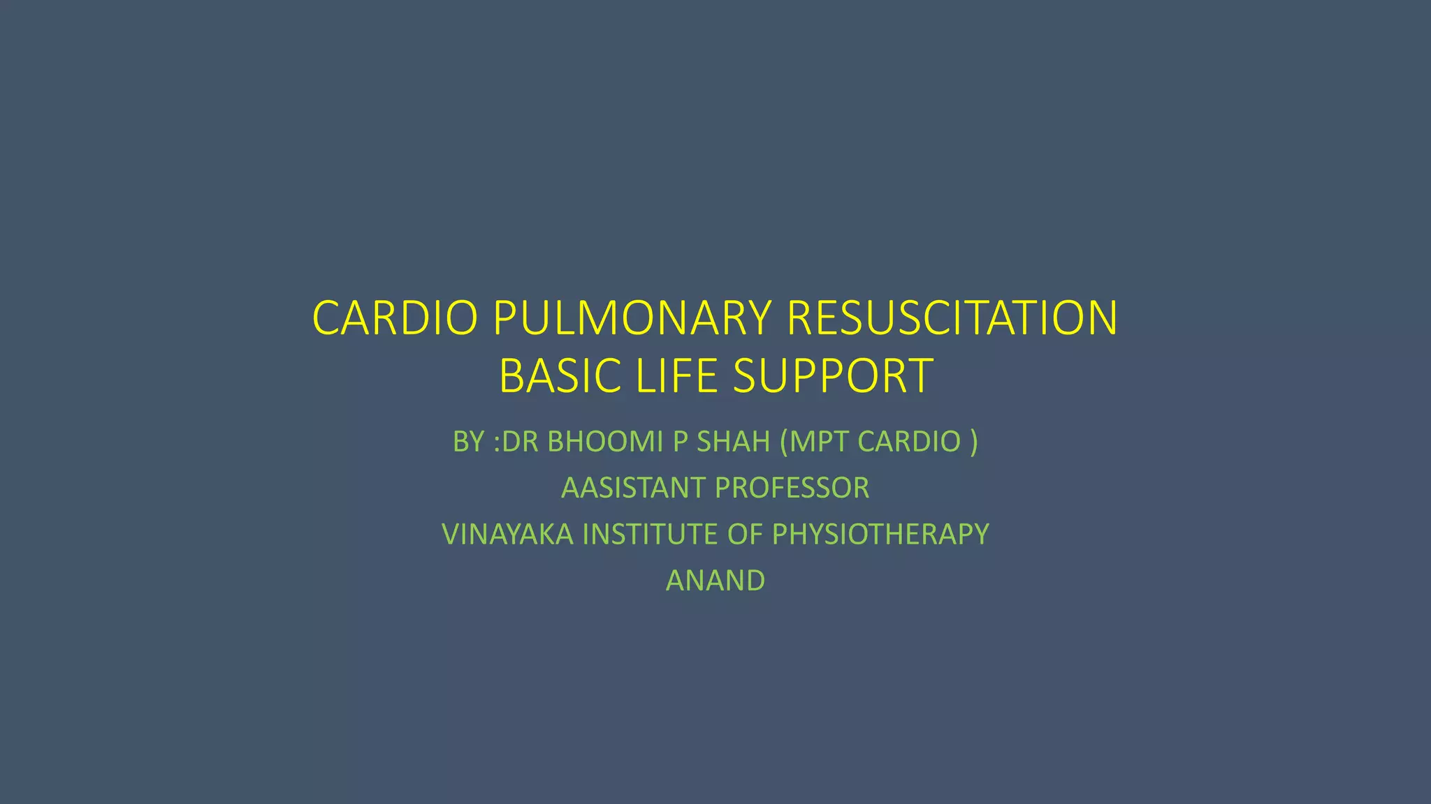 Cardio pulmonary resuscitation | PPTX | First Aid | Injuries