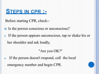cardio pulmonary resuscitation.pptx | First Aid | Injuries