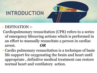 Cardio pulmonary resuscitation | PPT