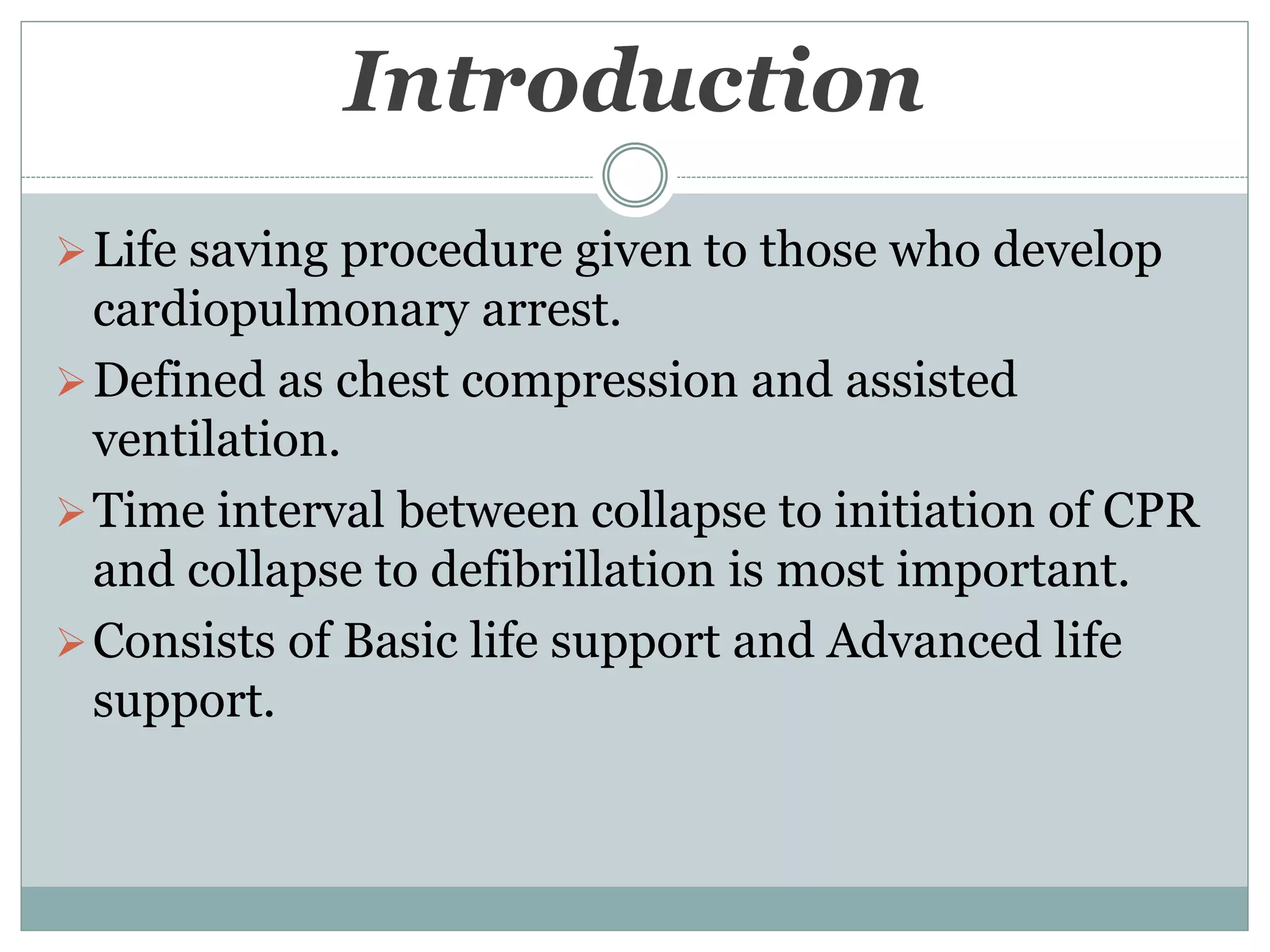 Cardiopulmonary resuscitation(cpr) | PPTX