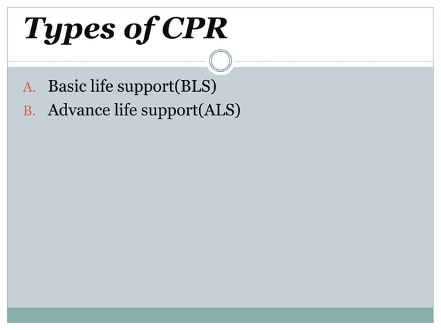 Cardiopulmonary resuscitation(cpr) | PPTX