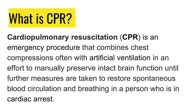 Cardiopulmonary resusitation (cpr) | PPT