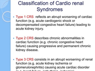 cardiorenal syndrome and its characteristics and complications and ...
