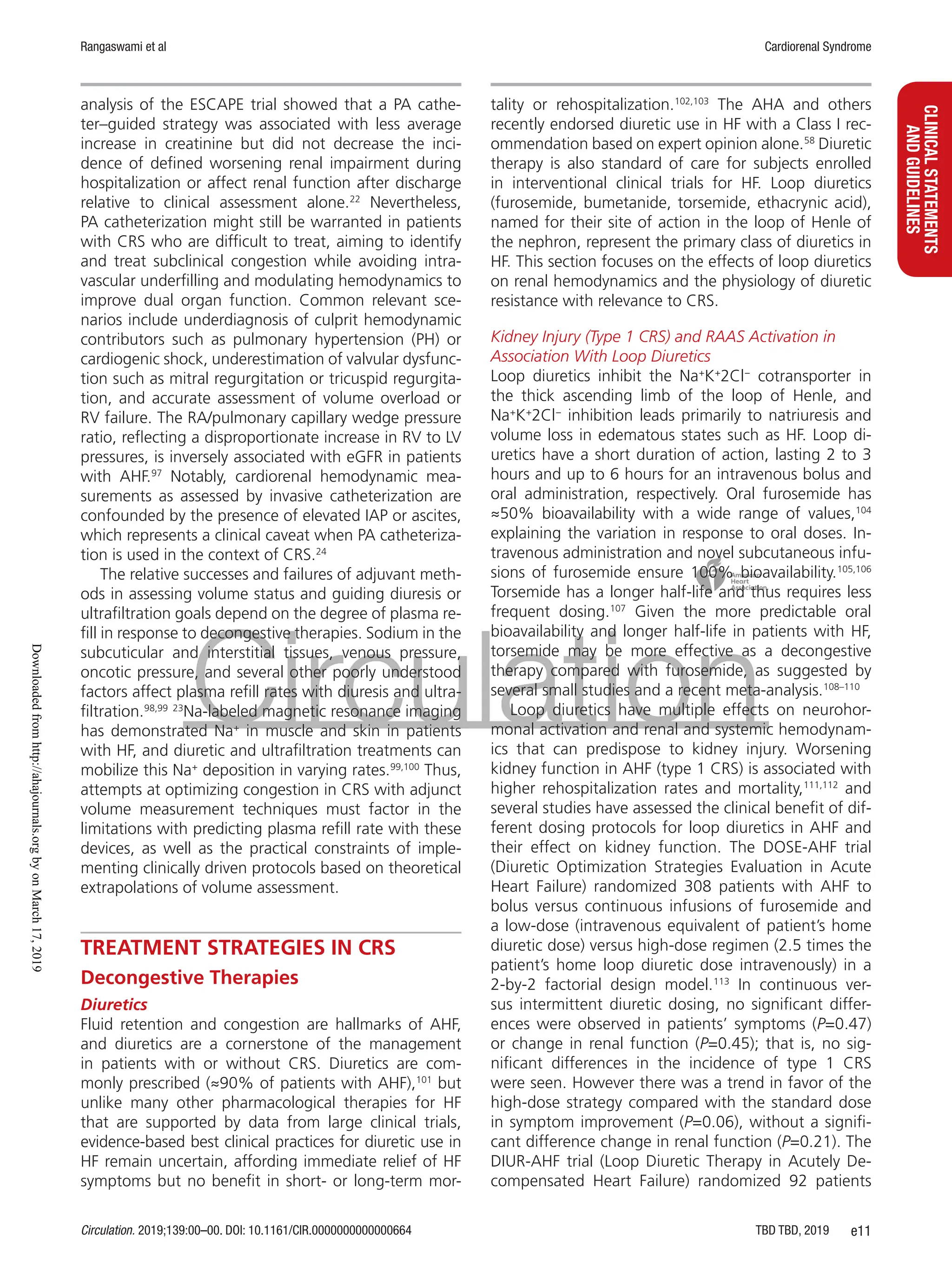 Cardiorenal Syndrome Classification, Pathophysiology, Diagnosis, and ...
