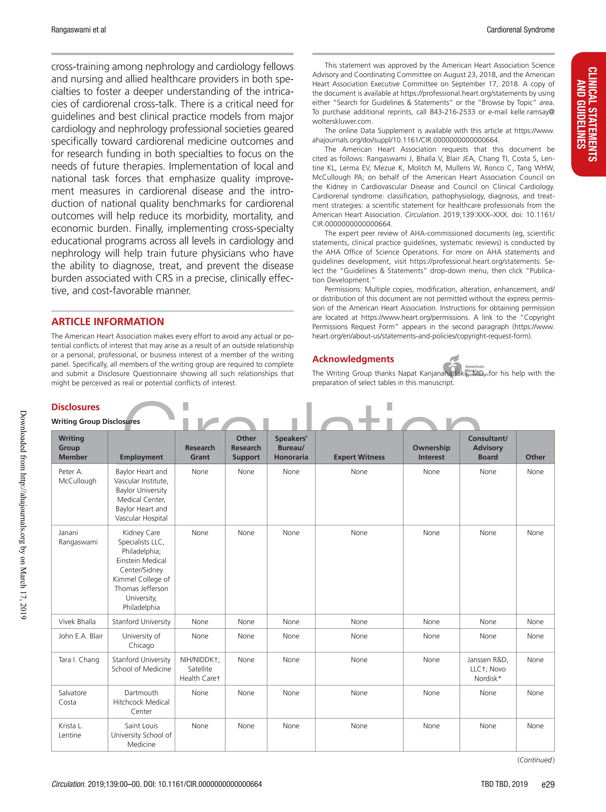 Cardiorenal Syndrome Classification, Pathophysiology, Diagnosis, and ...