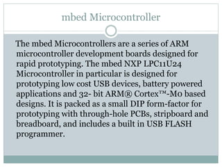 HEALTH MONITORING SYSTEM using mbed NXP LPC11U24 | PPT