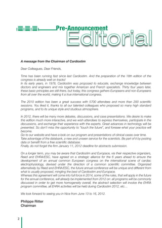 Cardiostim 2012 Pre-Announcement | PDF