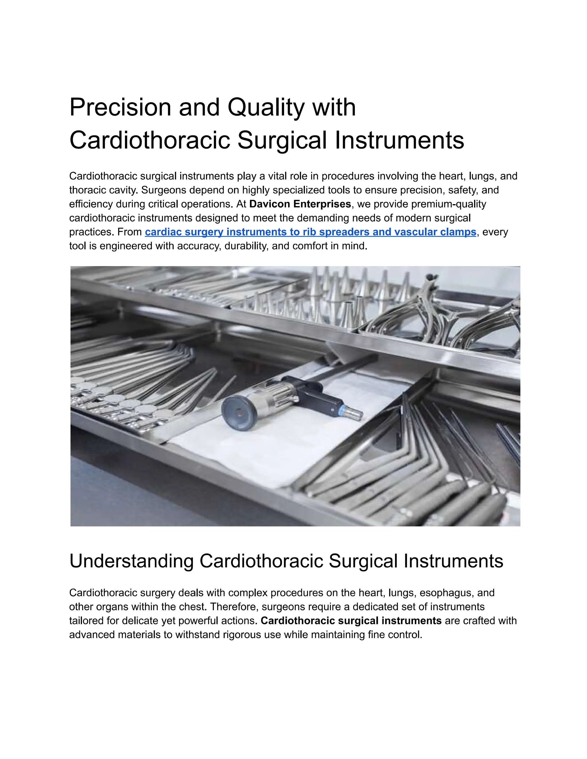 Cardiothoracic Surgical Instruments | Instant | PDF