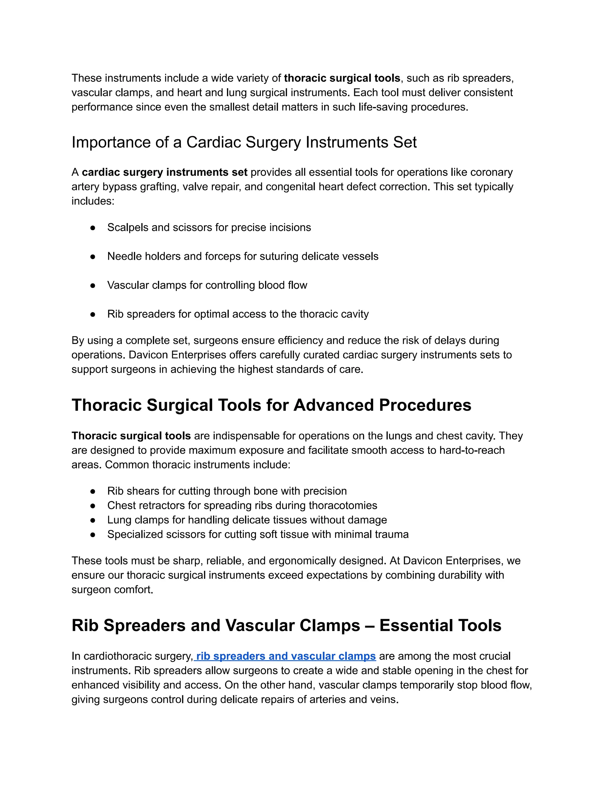 Cardiothoracic Surgical Instruments | Instant | PDF