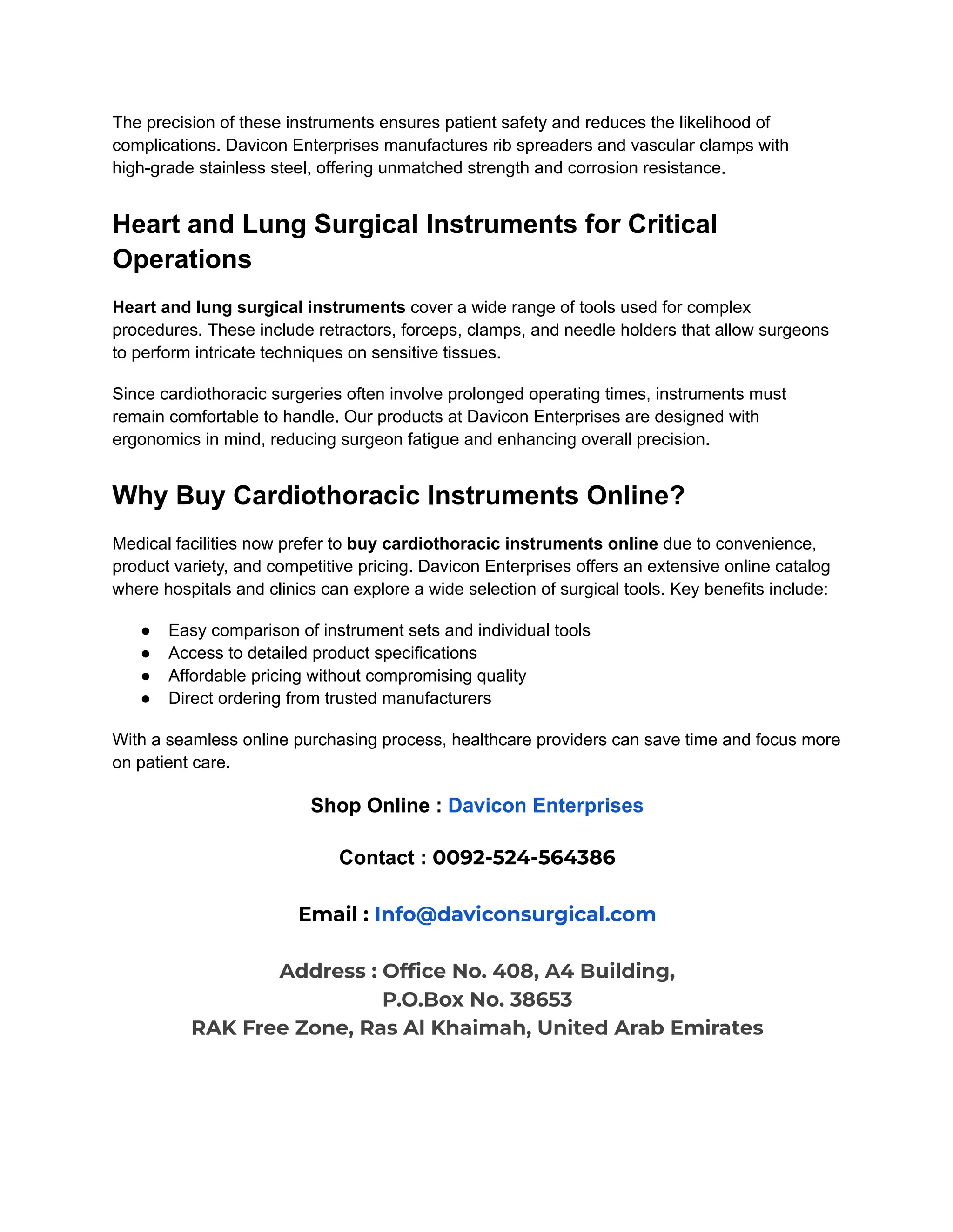 Cardiothoracic Surgical Instruments | Instant | PDF