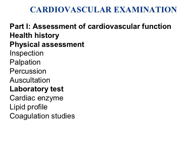 Cardiovascular assessment
