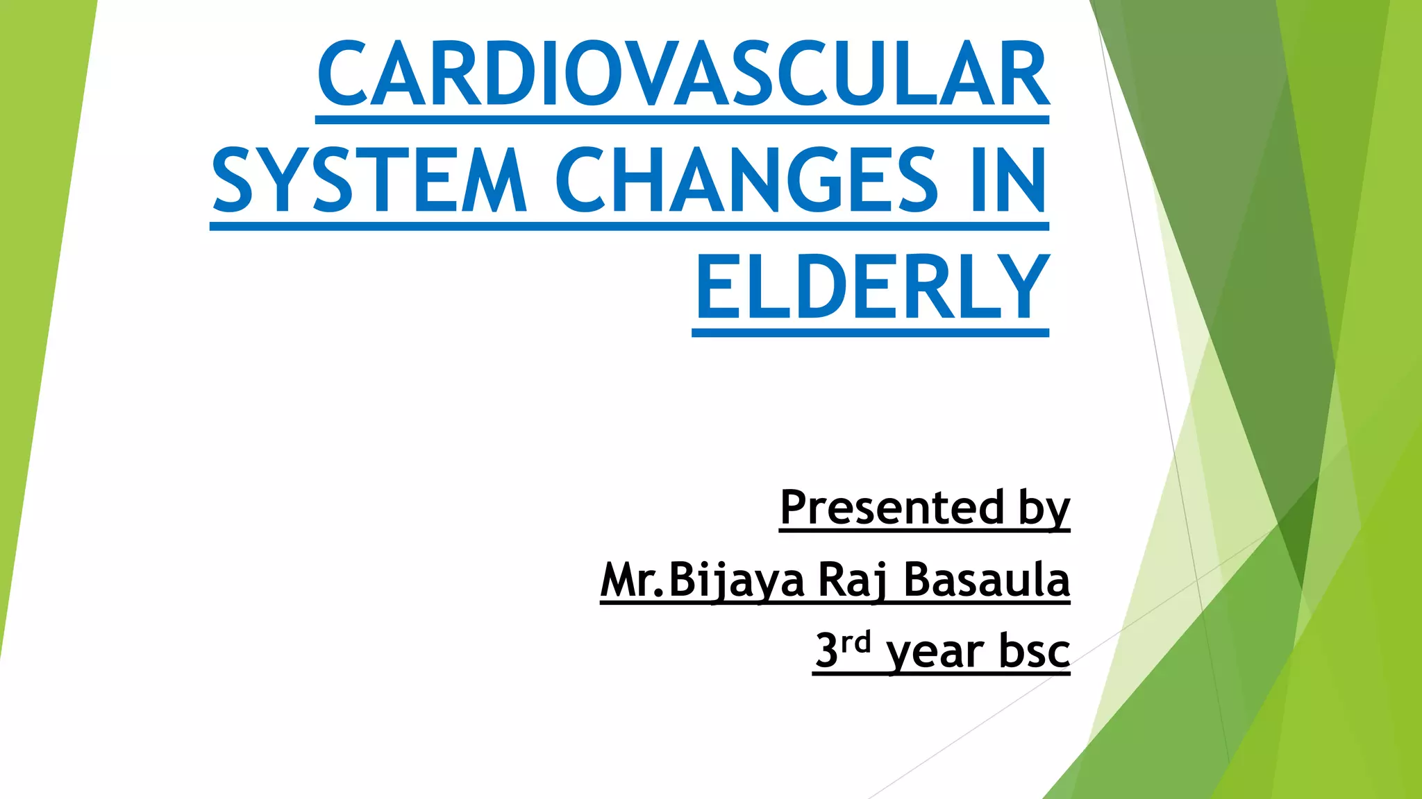 cardiovascular changes in elderly | PDF
