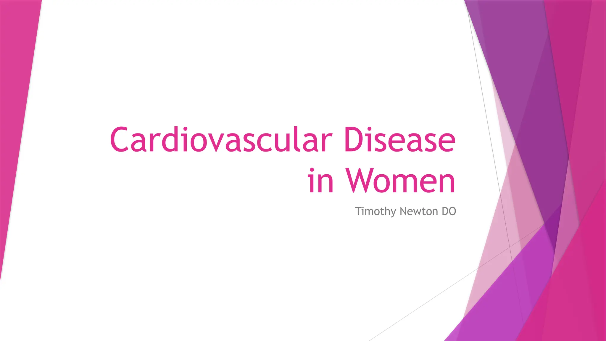 Cardiovascular disease in women - lecture | PPTX