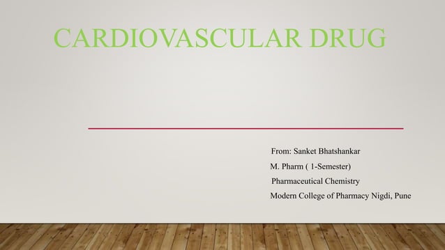 Cardiovascular drug | PPTX | Heart and Cardiovascular Diseases ...