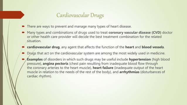 Cardio Vascular Drugs | PPT