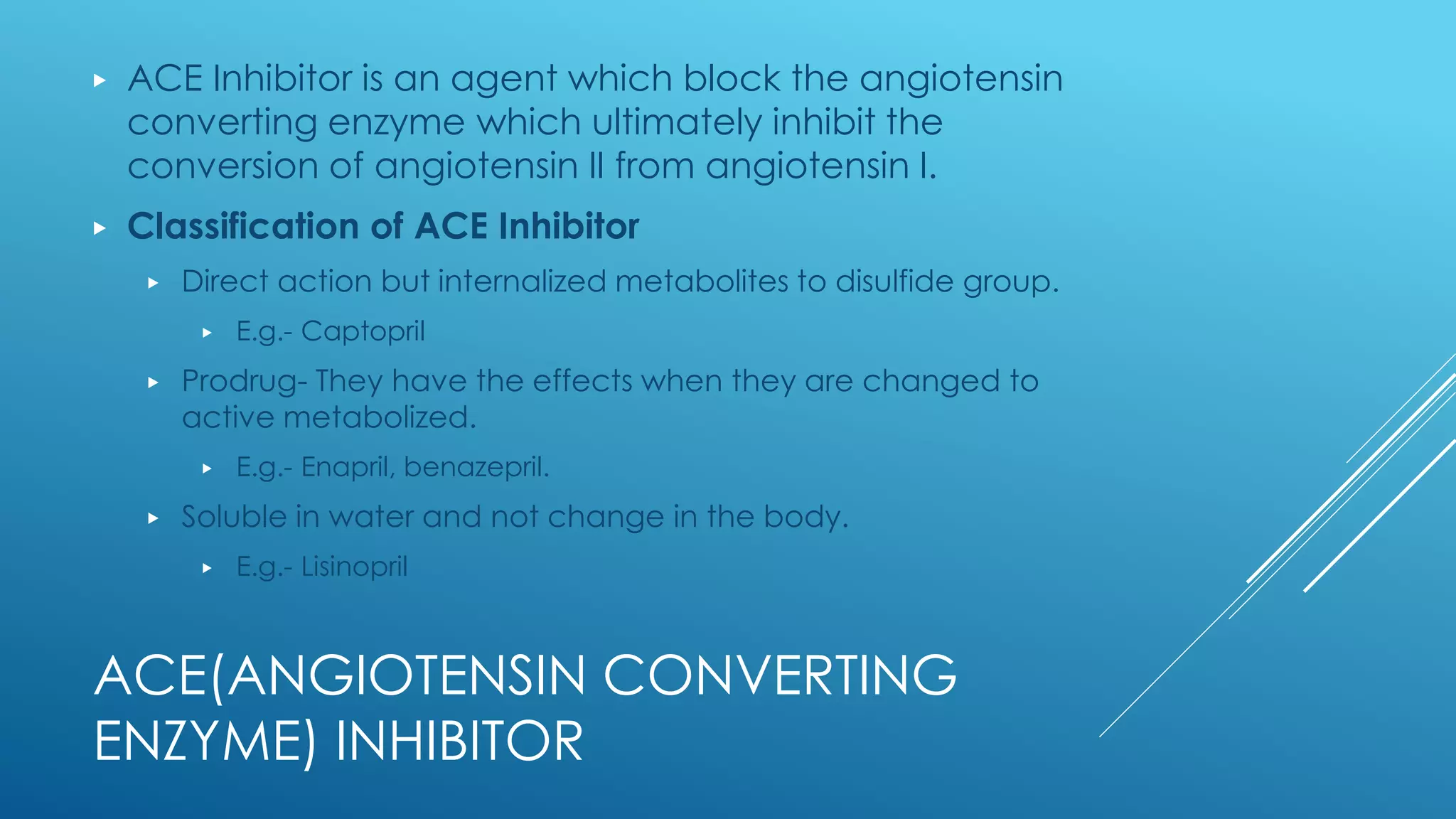 Cardiovascular drugs based on ACE inhibitors | PPTX