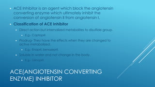 Cardiovascular drugs based on ACE inhibitors | PPTX