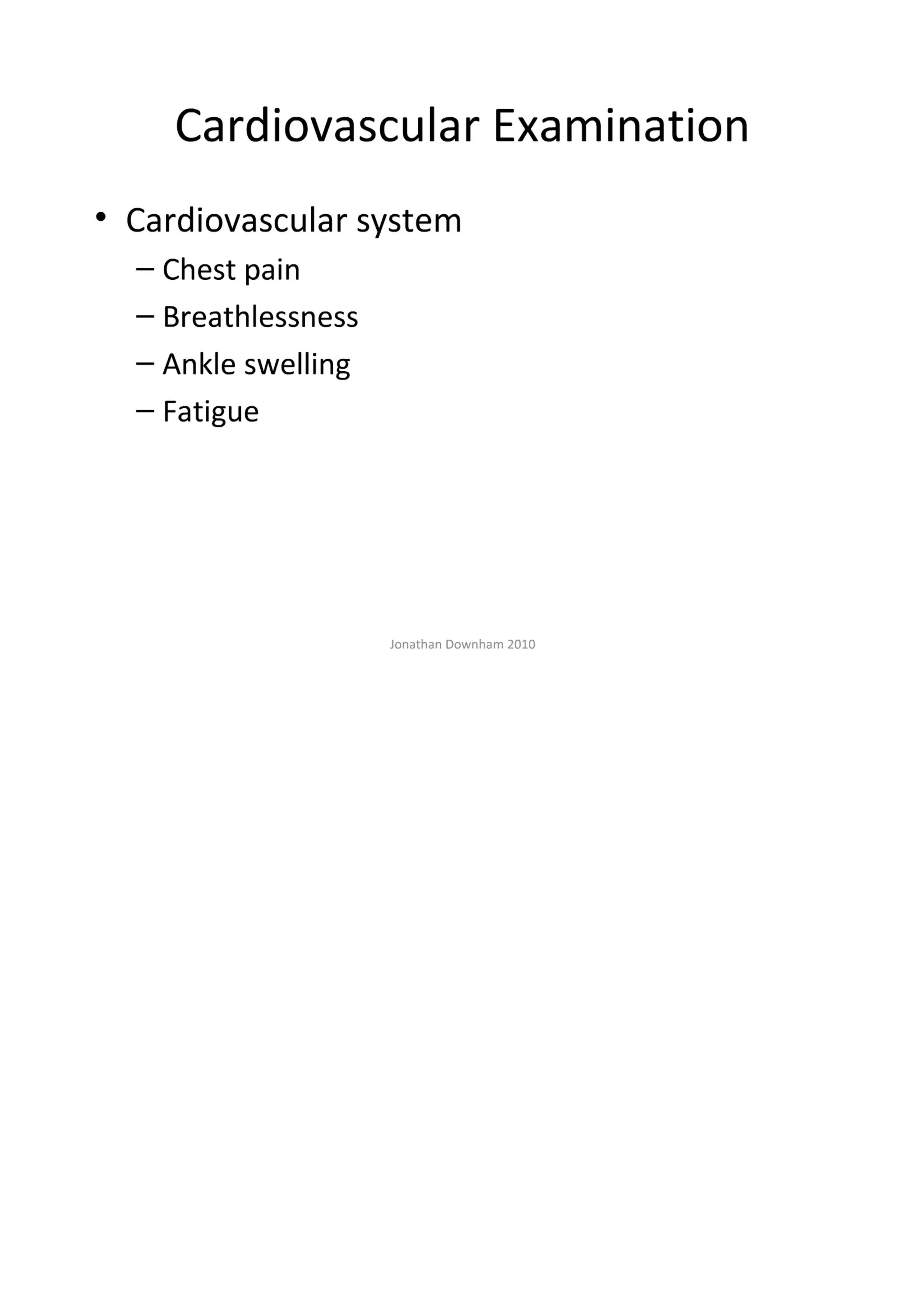 Cardiovascular examination | PDF