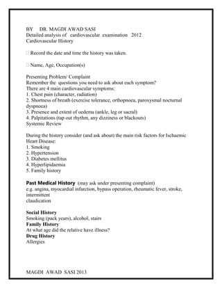 Cardiovascular history and examination | PDF