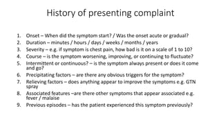 Cardiovascular history taking | PPTX