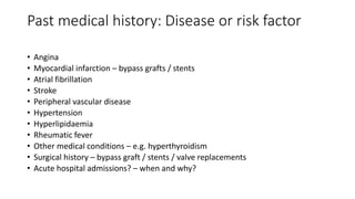 Cardiovascular history taking | PPTX