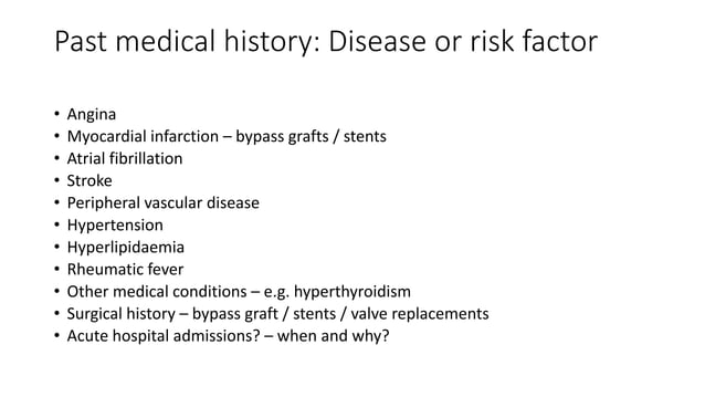 Cardiovascular history taking | PPTX | Heart and Cardiovascular ...