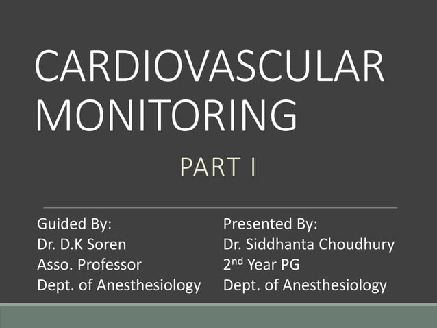 Cardiovascular monitoring Part I | PPTX | Heart and Cardiovascular ...