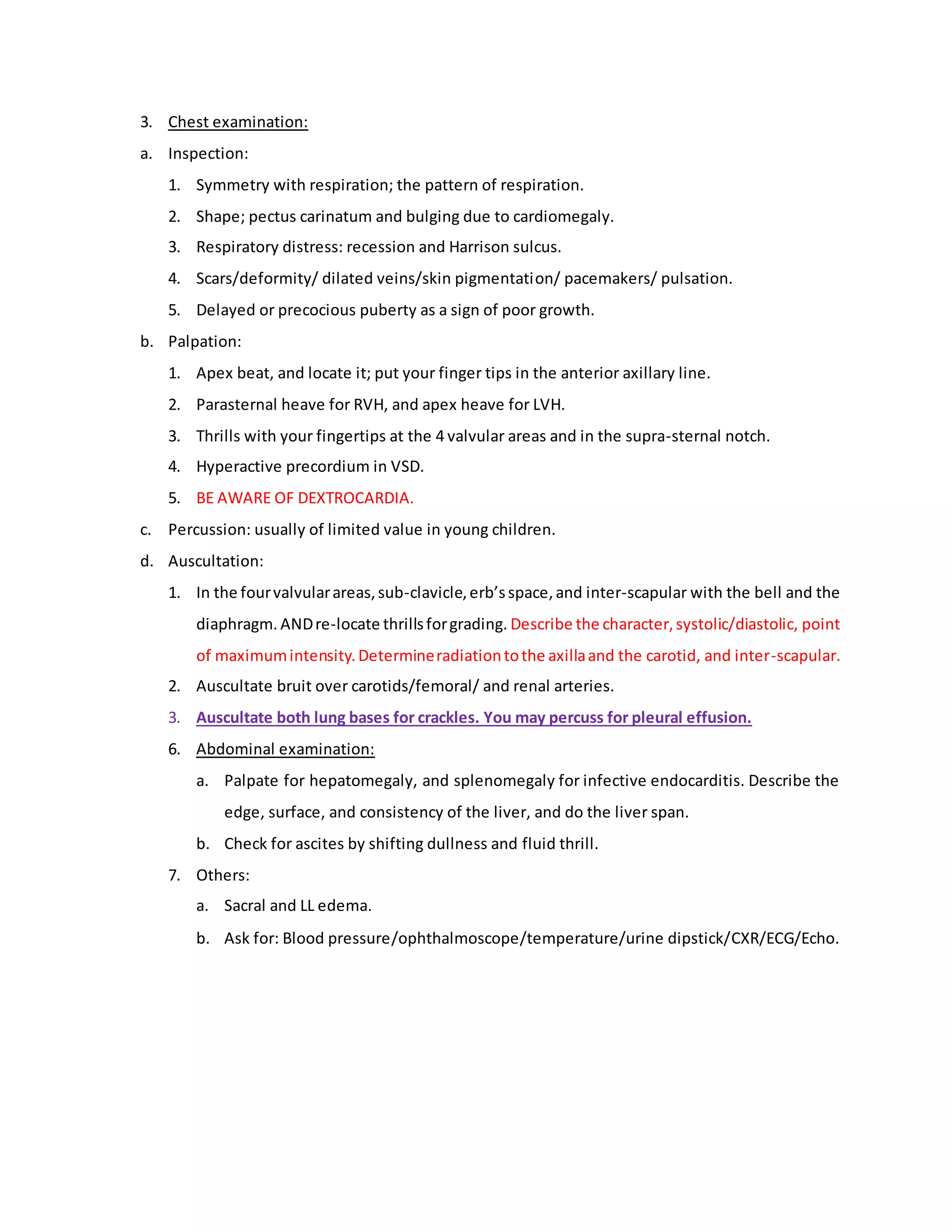 Cardiovascular physical examination | DOCX