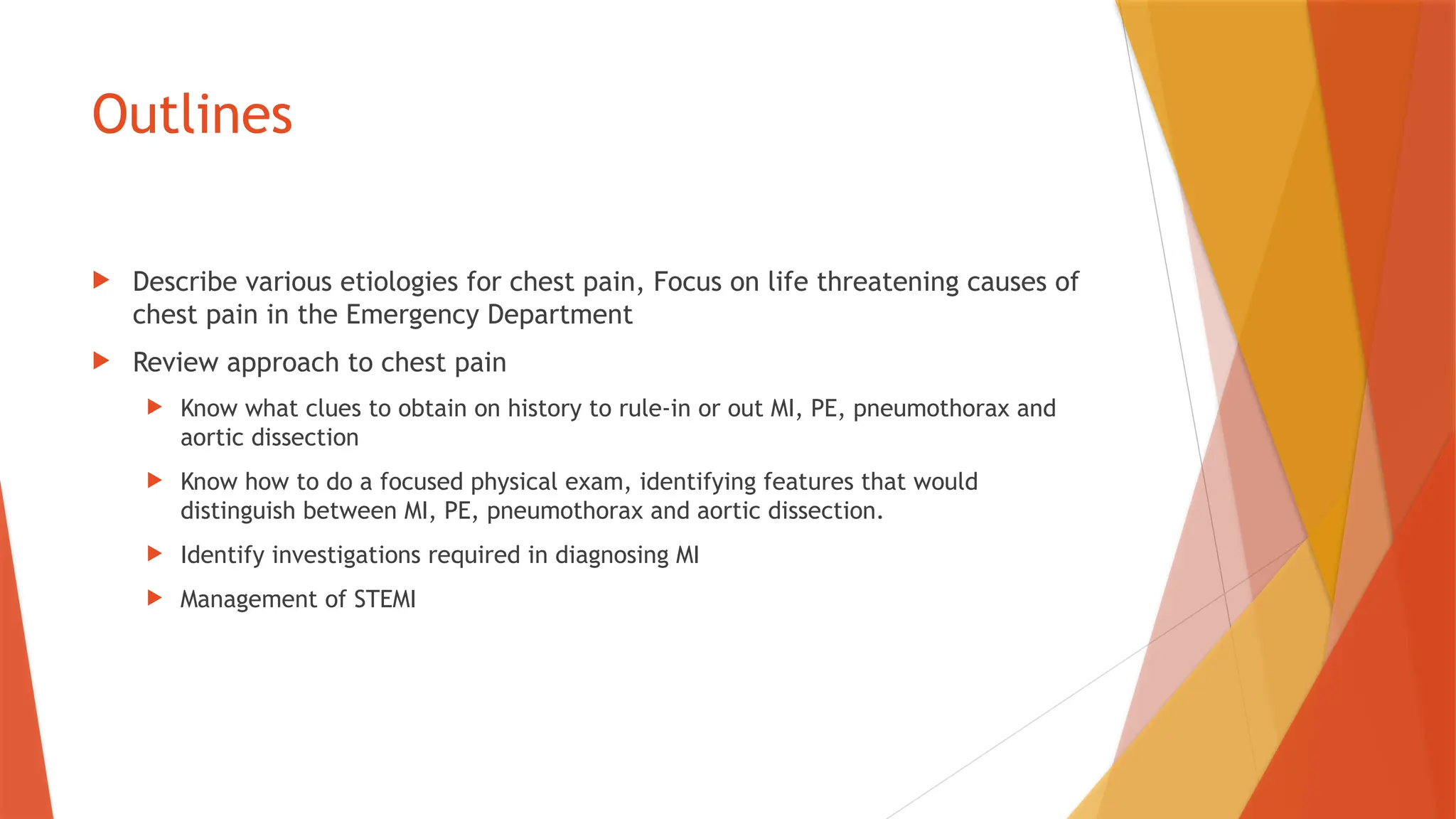 Approach to chest pain, SOB, palpitation and prolonged fever | PPTX