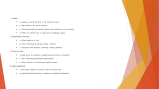 Approach to chest pain, SOB, palpitation and prolonged fever | PPTX