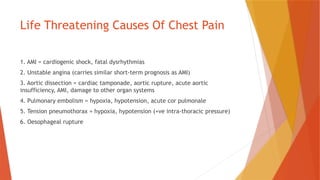 Approach to chest pain, SOB, palpitation and prolonged fever | PPTX