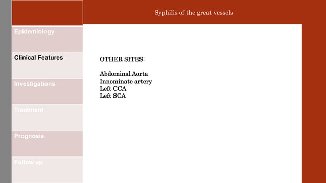 Cardiovascular syphilis | PPTX | Infectious Diseases | Diseases and ...