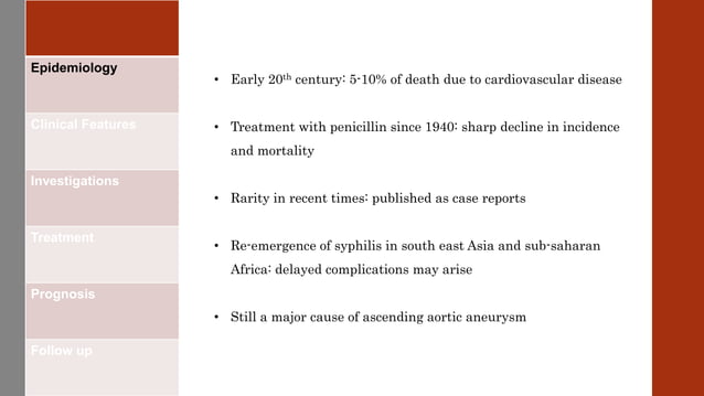 Cardiovascular syphilis | PPTX | Infectious Diseases | Diseases and ...