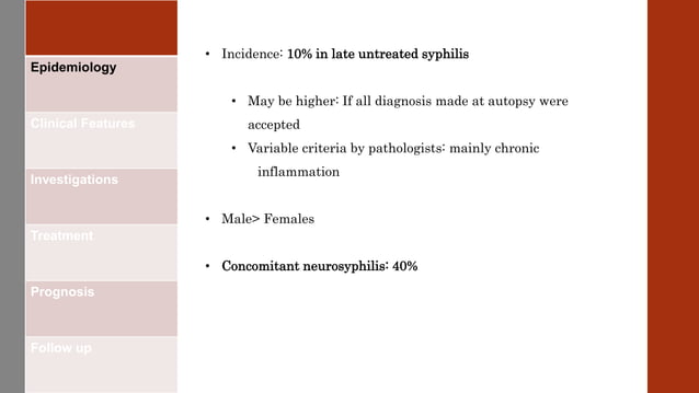 Cardiovascular syphilis | PPTX | Infectious Diseases | Diseases and ...