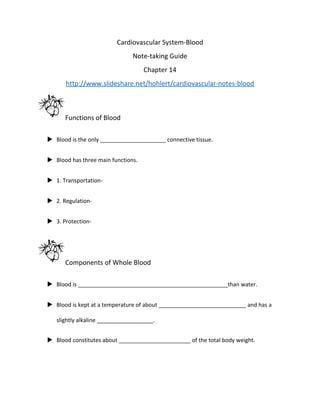Cardiovascular system blood notes guide | DOC | Blood Disorders ...