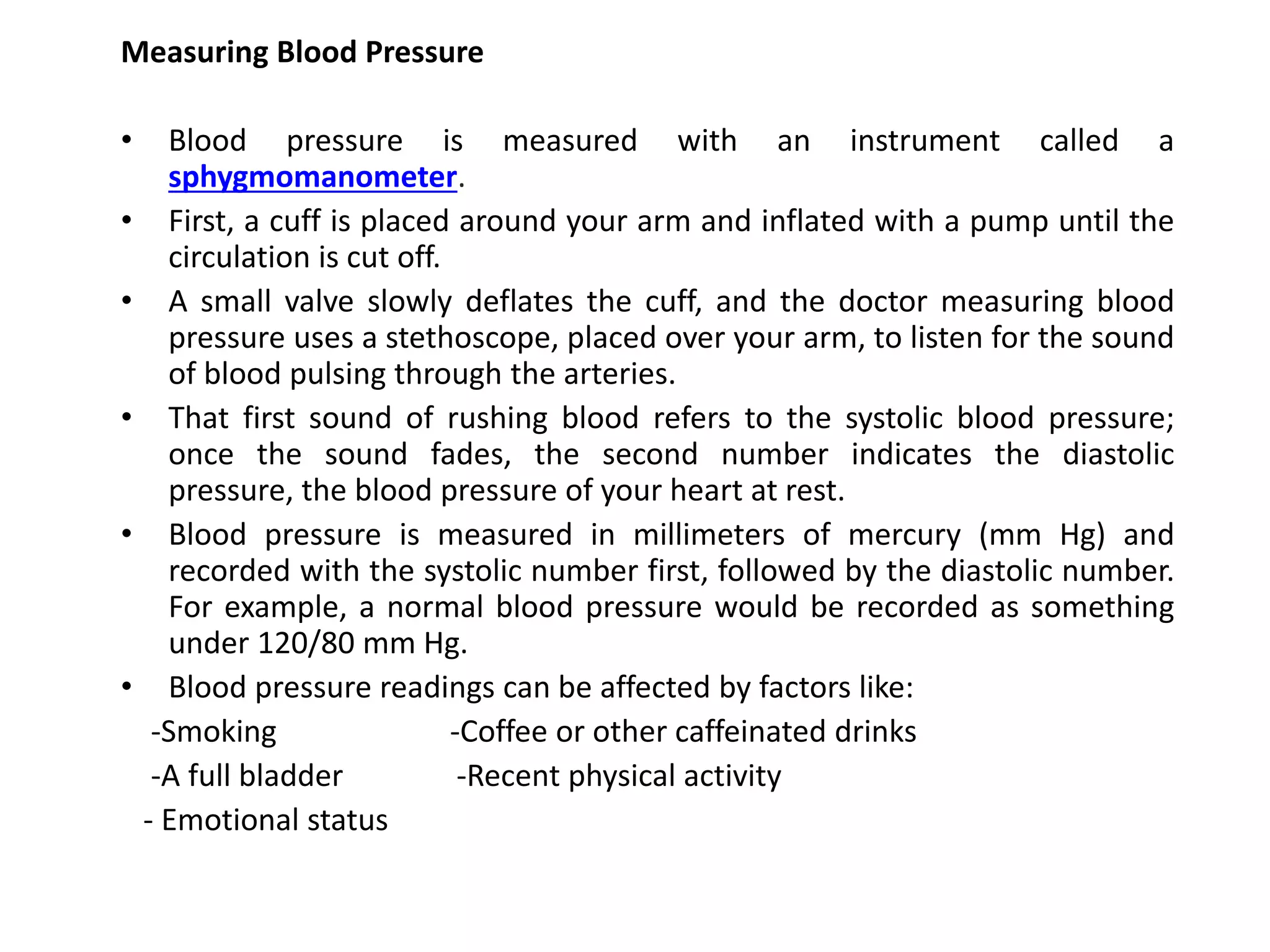 Cardiovascular system (blood pressure, hypertension) | PPTX