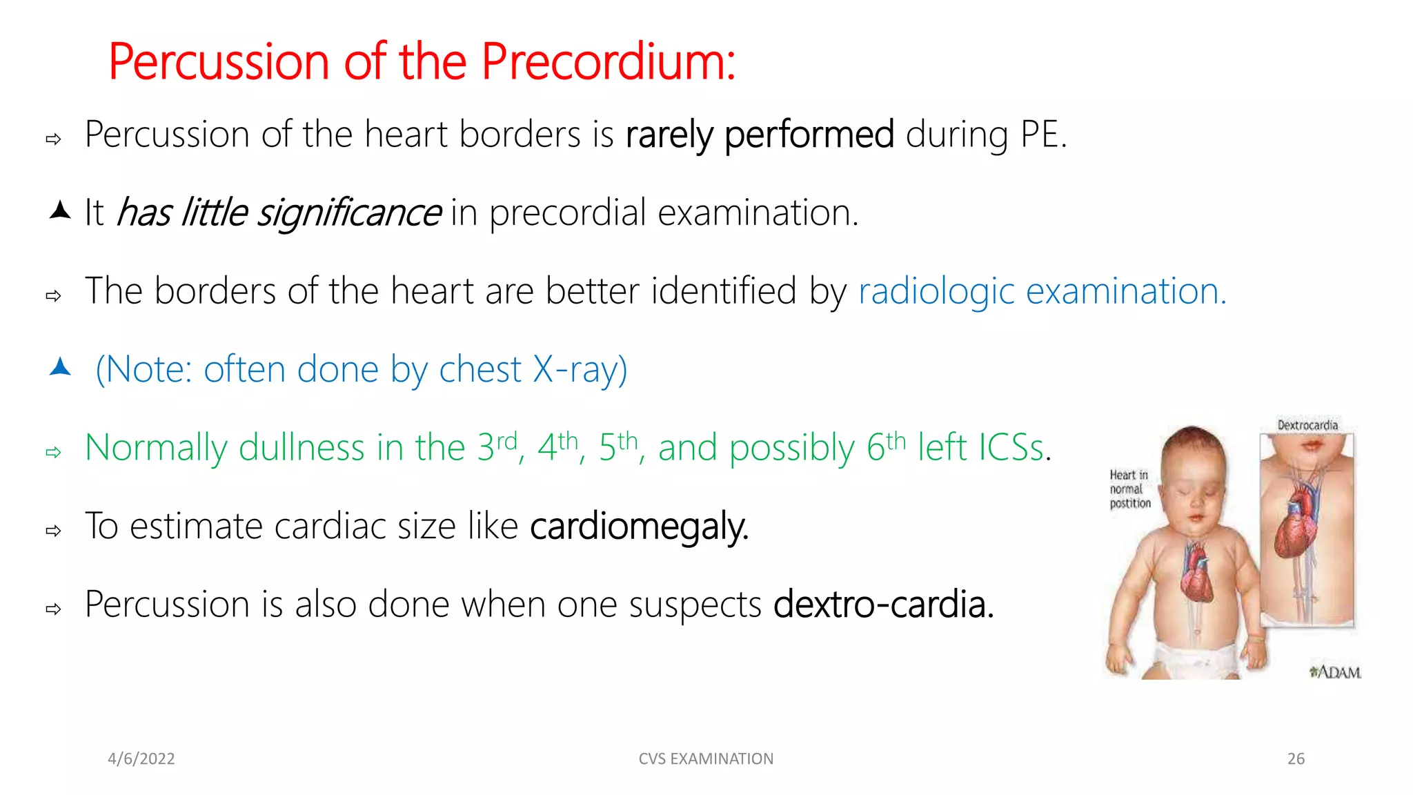 Cardio vascular system (cvs) examination | PPTX