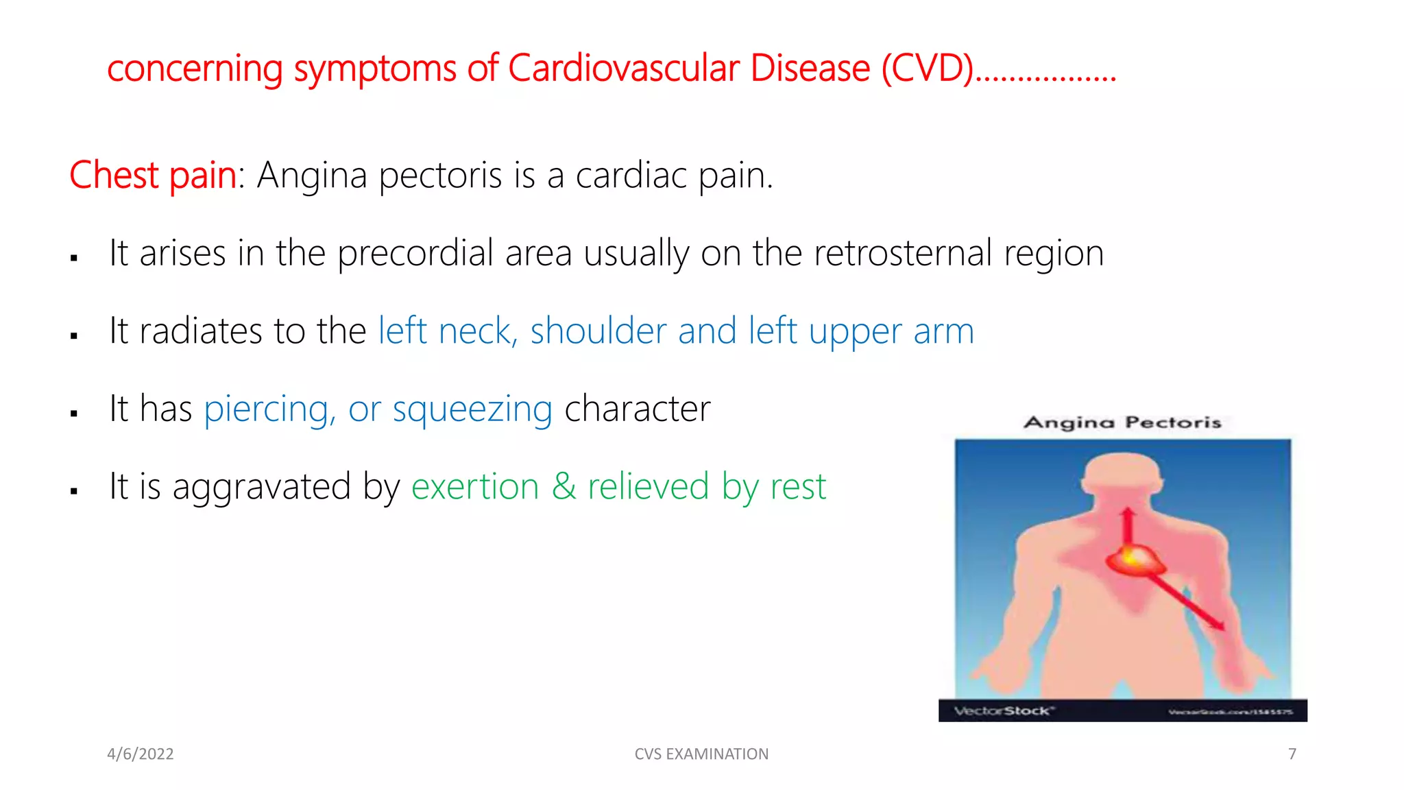 Cardio vascular system (cvs) examination | PPTX