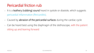 Cardio vascular system (cvs) examination | PPTX