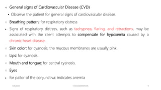 Cardio vascular system (cvs) examination | PPTX