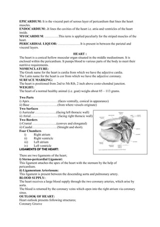 Cardiovascular system of goat | DOCX