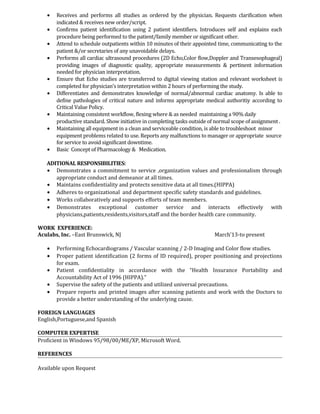 Cardiovascular Tech Resume | DOC