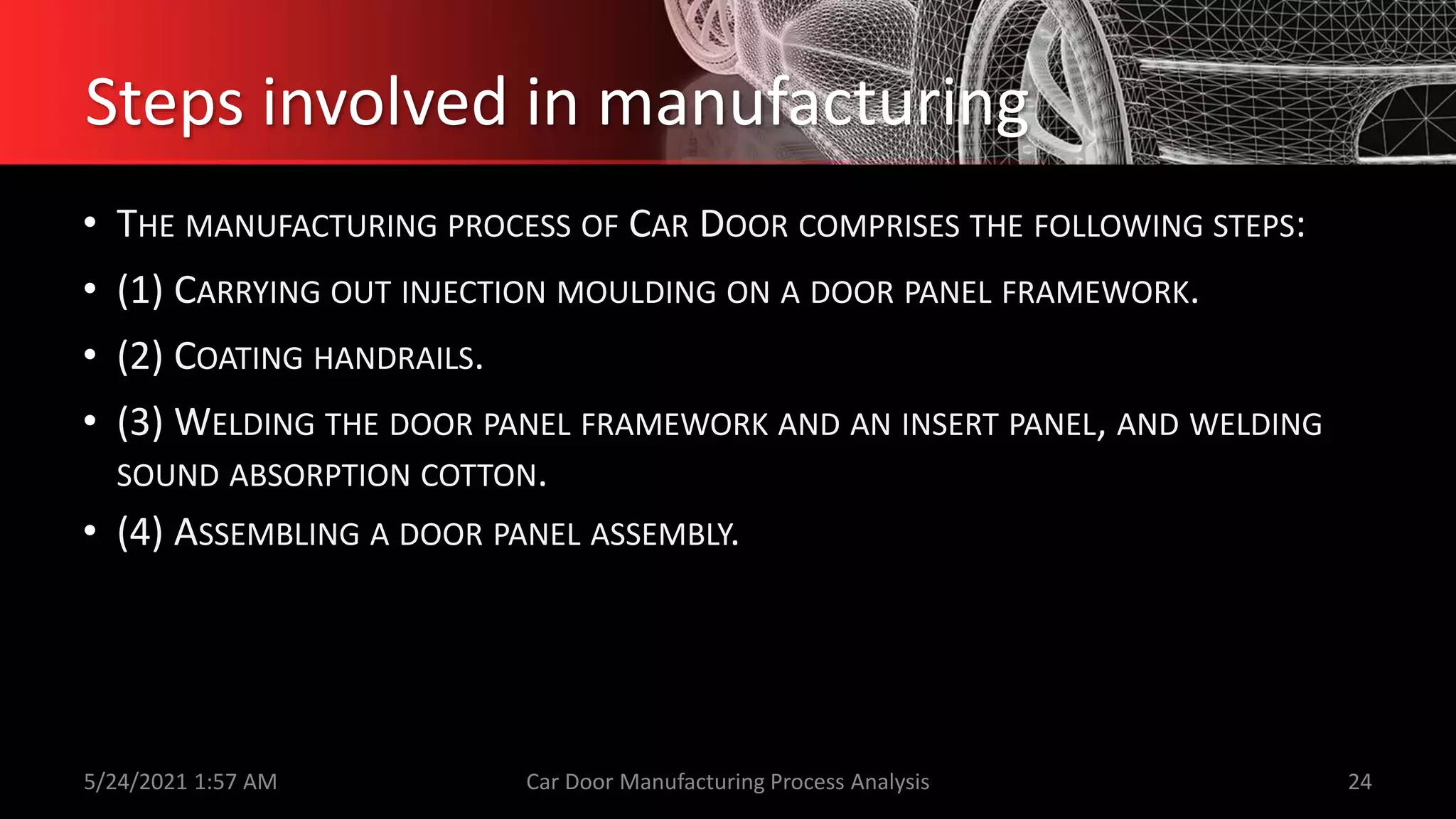 Car door manufacturing in Real Industries | PPTX