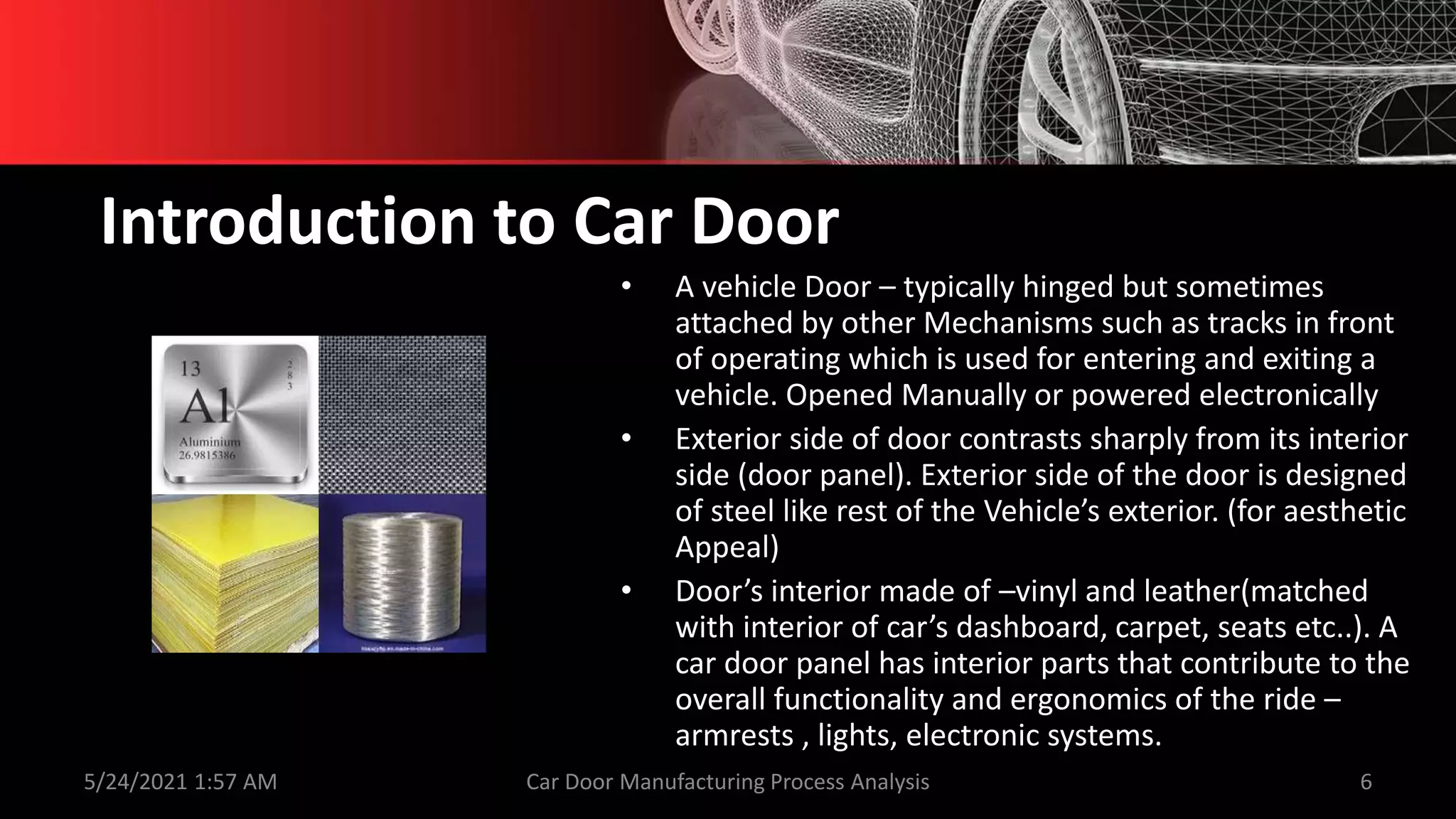 Car door manufacturing in Real Industries | PPTX